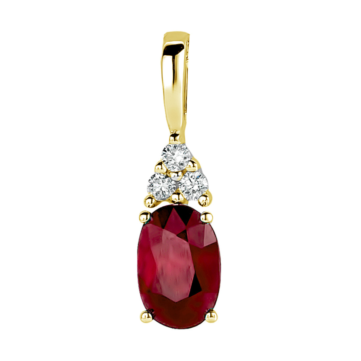 Pendentif Rubis et diamants sur or jaune - Joaillerie Bollot